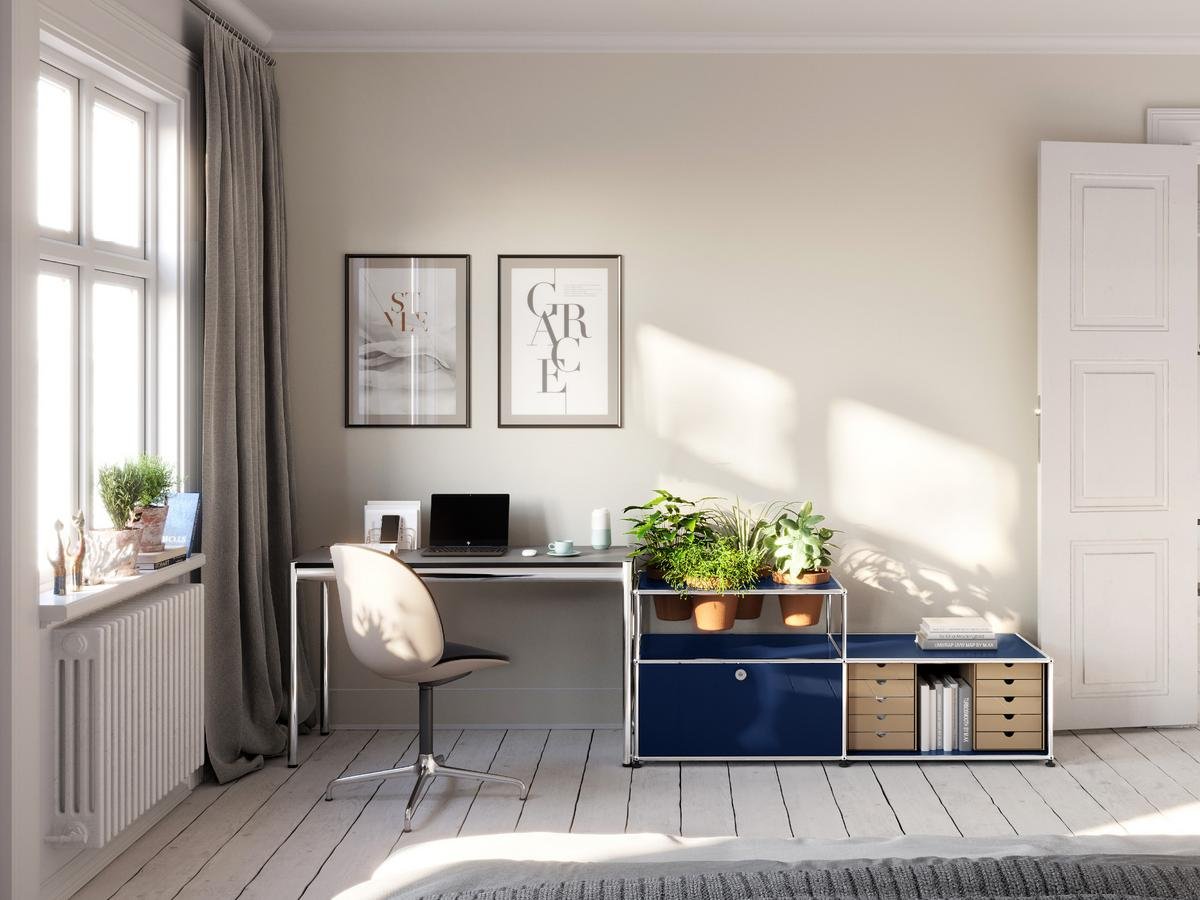 USM Haller Plant World Side Table, USM matte silver, Terracotta | USM ...