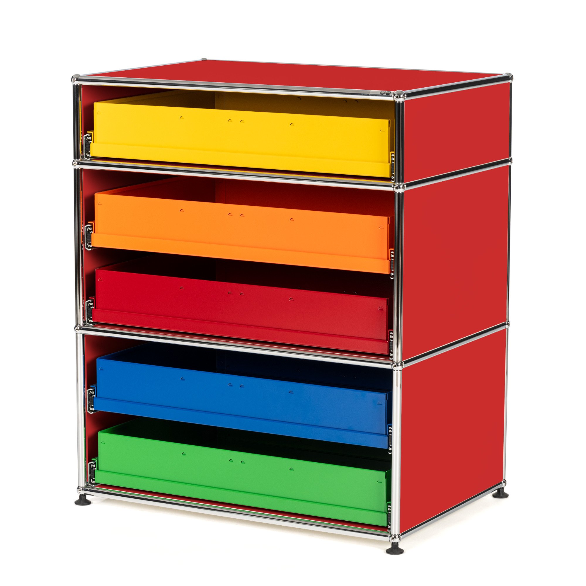USM Haller Kids Highboard M with drawers, USM ruby red | USM Haller ...