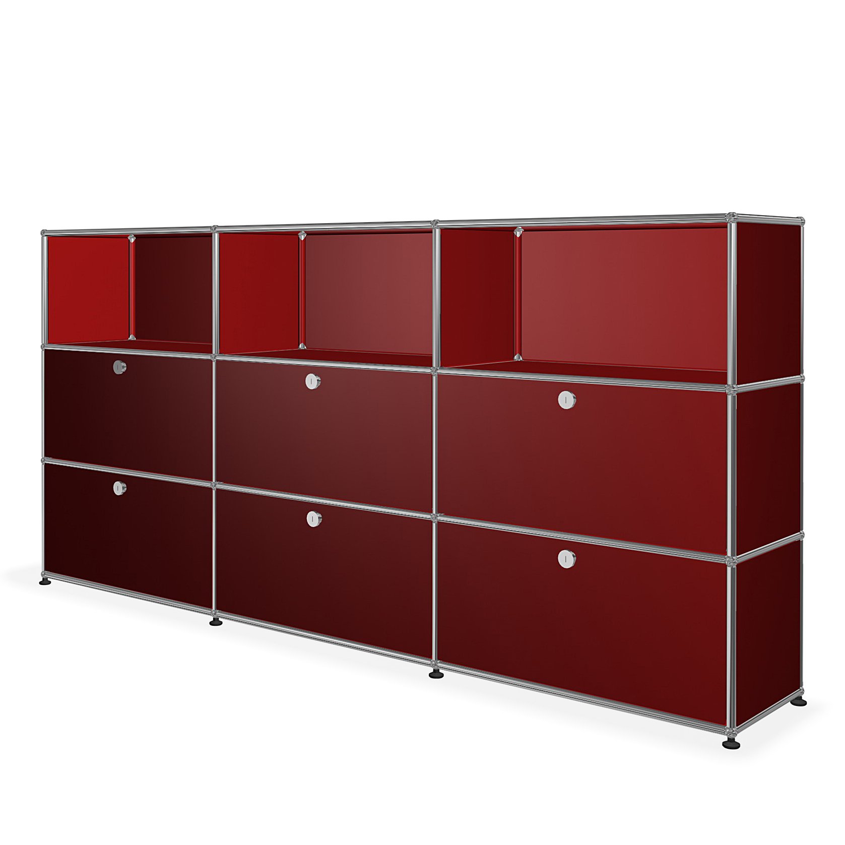 USM Haller Highboard XL, Customizable, Light grey RAL 7035, Open, With ...